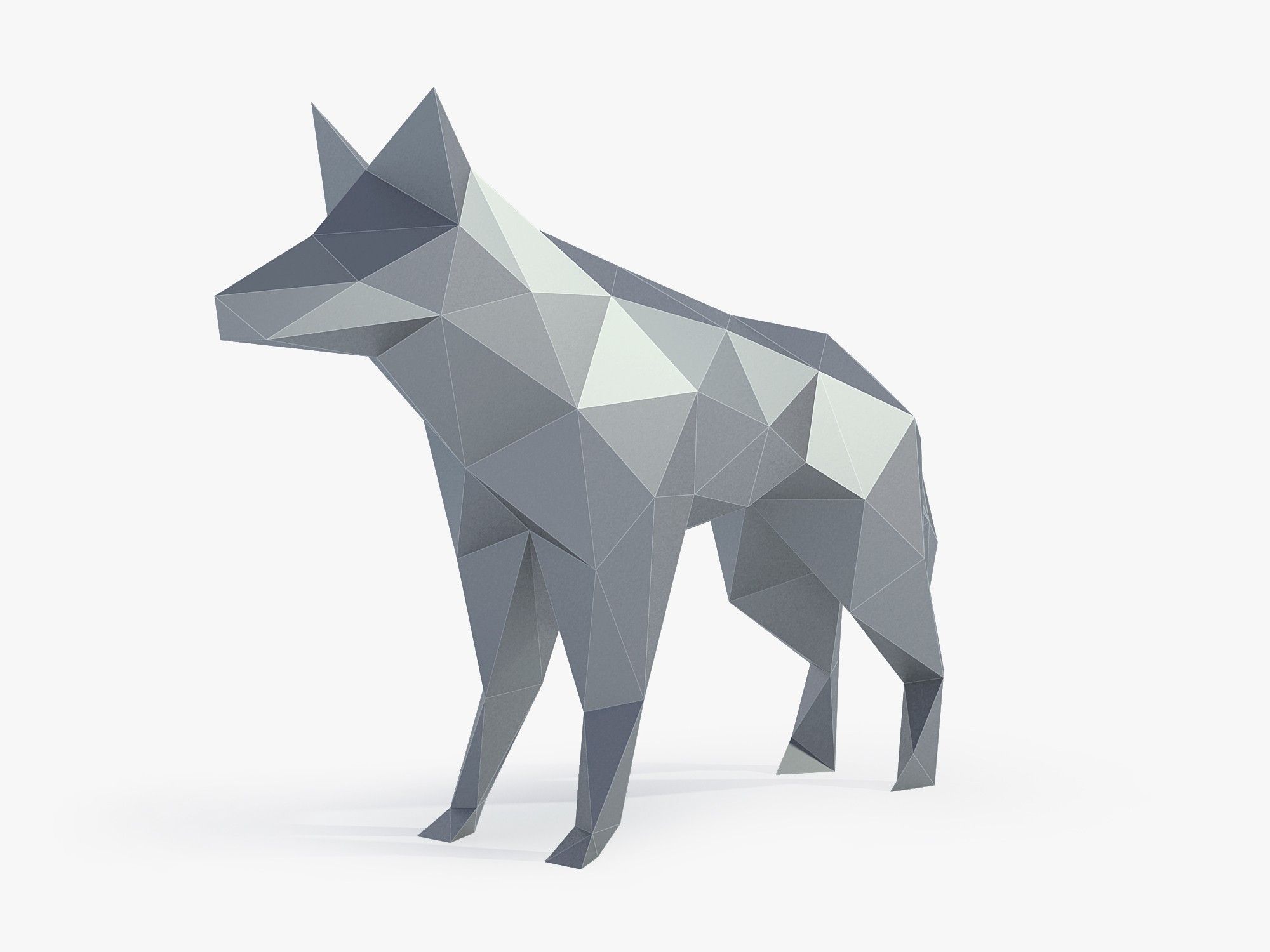 Télécharger fichier OBJ Loup Low Poly • Objet imprimable en 3D ・ Cults